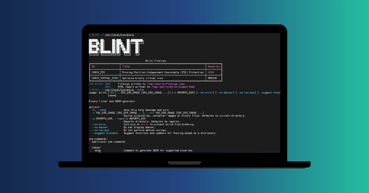 Binary Security: Using BLint for Effortless Generation of SBOMs